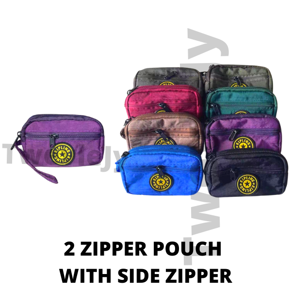 3 Zipper pouch with 2 secret pocket canvas waterproof pouch | Lazada PH