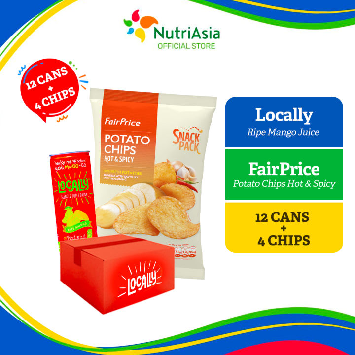 Locally Mango 240ml Bundle of 12 + 4pcs FAIRPRICE Potato Chips Hot ...
