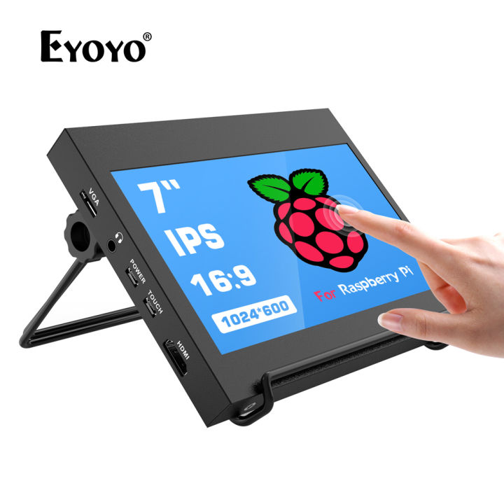 Eyoyo 4 Screen 7" Raspberry Pi Monitor with Case, APROTII 1024X600 IPS ...