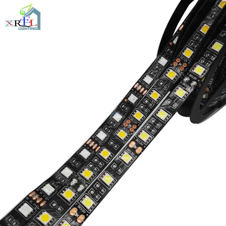 DC 12V RGB LED Strip 12 Volt Light 5050 Black PCB 60led/m Waterproof Flexible White Red RGBW ...