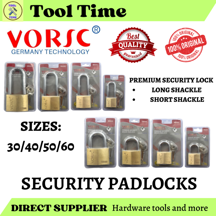 VORSC BRASS SECURITY PREMIUM PADLOCK HEAVY DUTY LOCK TOOLTIME | Lazada PH