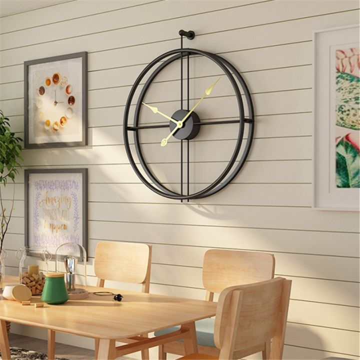 Large Iron Wall Clocks Office Decor Luxury Industrial Mute Nordic ...