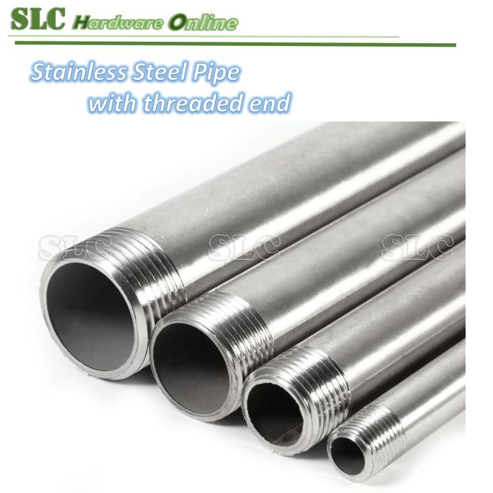 Stainless Steel Pipe Solid with Threaded End Male + Male Thread BSP 1/2 ...