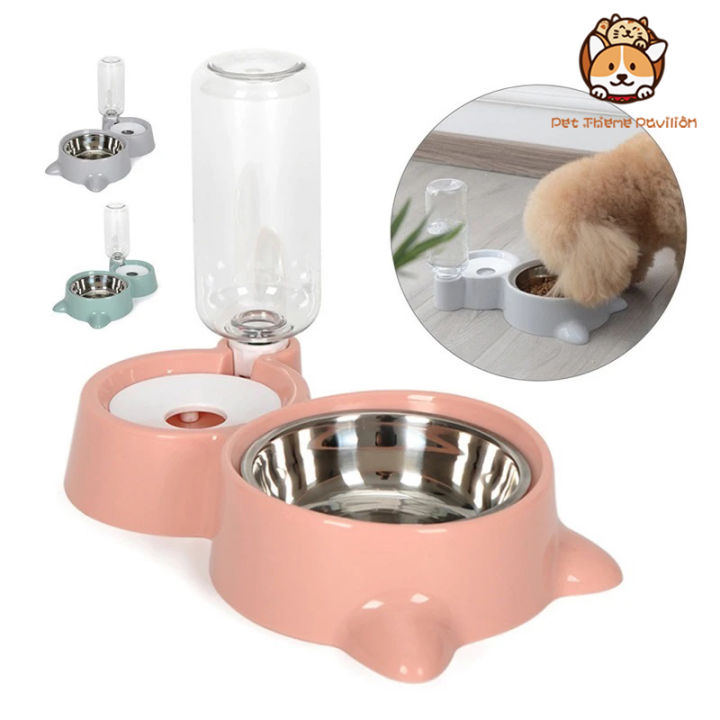 2-in-1 Cat Bowl Water Dispenser Automatic Water Storage Pet Dog Cat ...