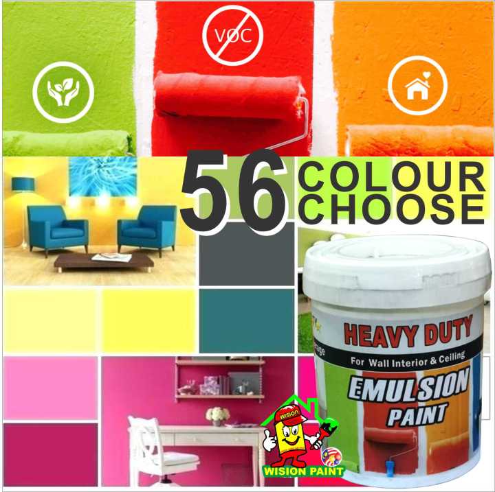 ( 1L ) HEAVY DUTY EMULSION PAINT FOR WALL INTERIOR & CEILING MATT FINISH / EASY CLEAN / EASY ...
