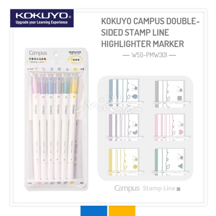 KOKUYO CAMPUS DOUBLE-SIDED STAMP LINE HIGHLIGHTER MARKER | Lazada