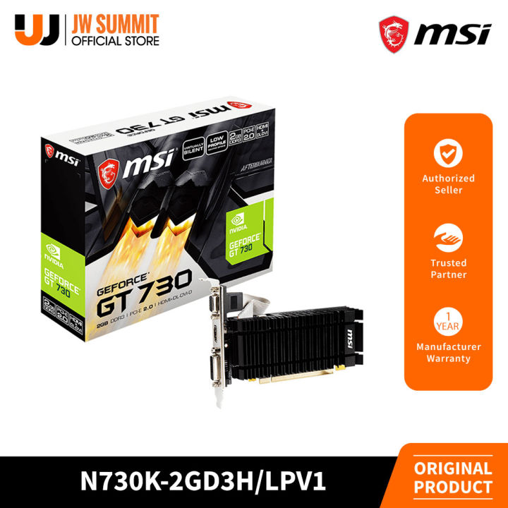 MSI GeForce GT 730 Kepler LPV1 2GB DDR3 64BIT Graphic Card (N730K-2GD3H/LPV1) | Lazada PH