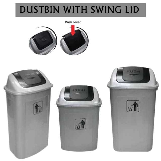 Swing Top Garbage Bin With Swing Lid / Dustbin / Waste Paper Bin ...