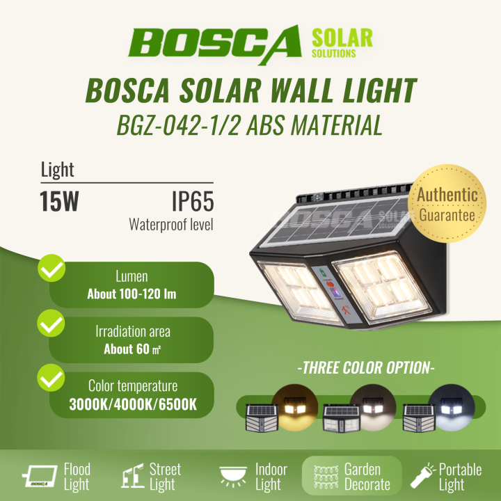 BOSCA Solar Wall Light 6500K Cool white or 3500K Warm white or Neutral ...