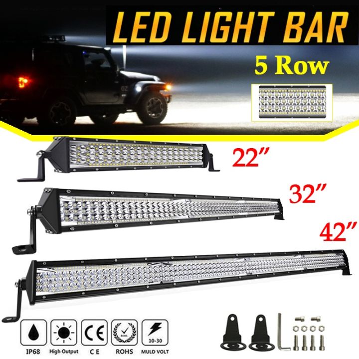 5 Row 42 Inch LED Car Light Bar Work Light LED Light Bar 12V 24V Spot ...