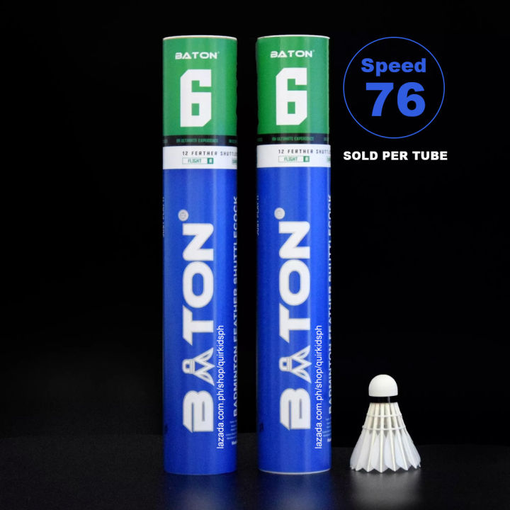 Baton 6 Goose Feather Badminton Shuttlecock Speed 76 | Lazada PH
