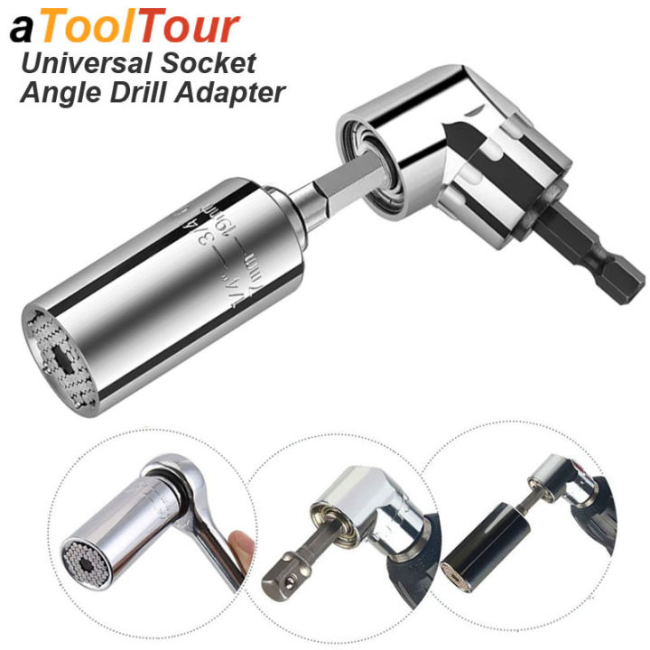 Universal Socket Sleeve Grip Ratchet Wrench Angle Drill Adapter Driver ...