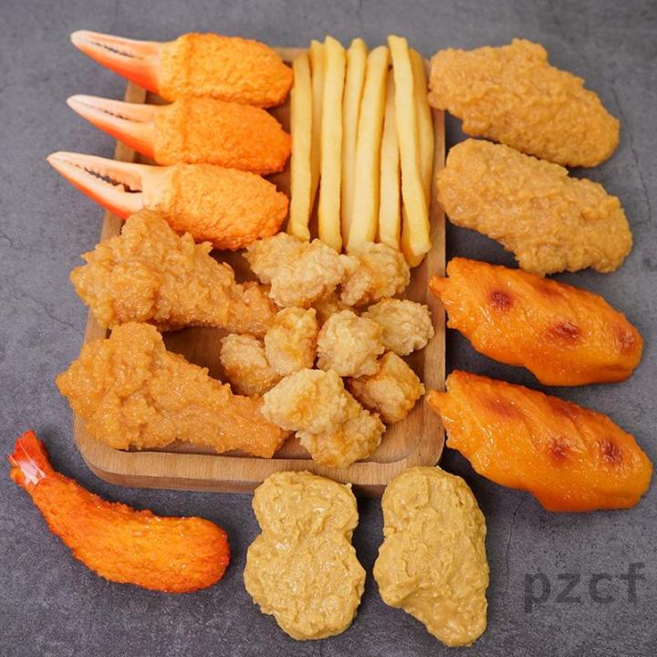 1PC Fried Chicken Toys Simulated French Fries Props Food Model Shop ...