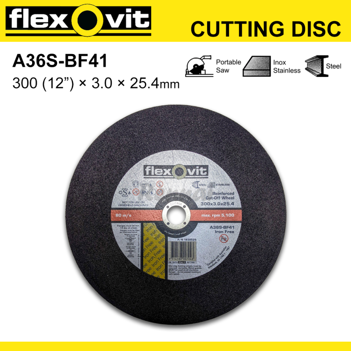 Flexovit Cutting Disc 12", 14", 16" × 3.0 × 25.4mm A36S-BF41 | Lazada PH