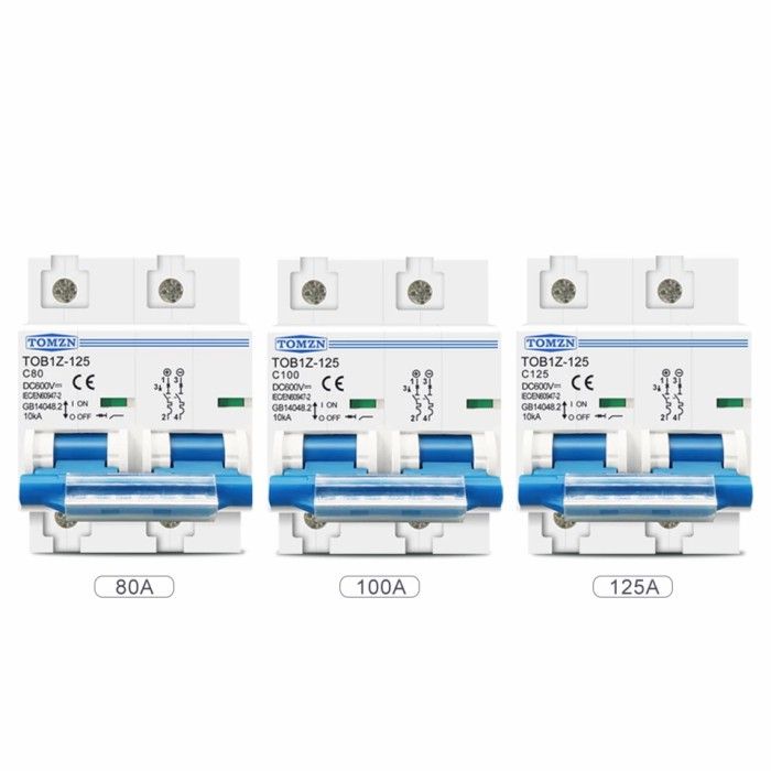 MCB DC 2P 600V 80A 100A 125A TOMZN CIRCUIT BREAKER PV SOLAR PANEL ...