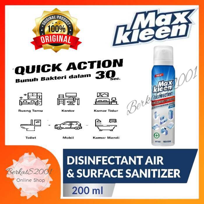 Max Kleen Disinfectant Spray 200Ml | Lazada Indonesia
