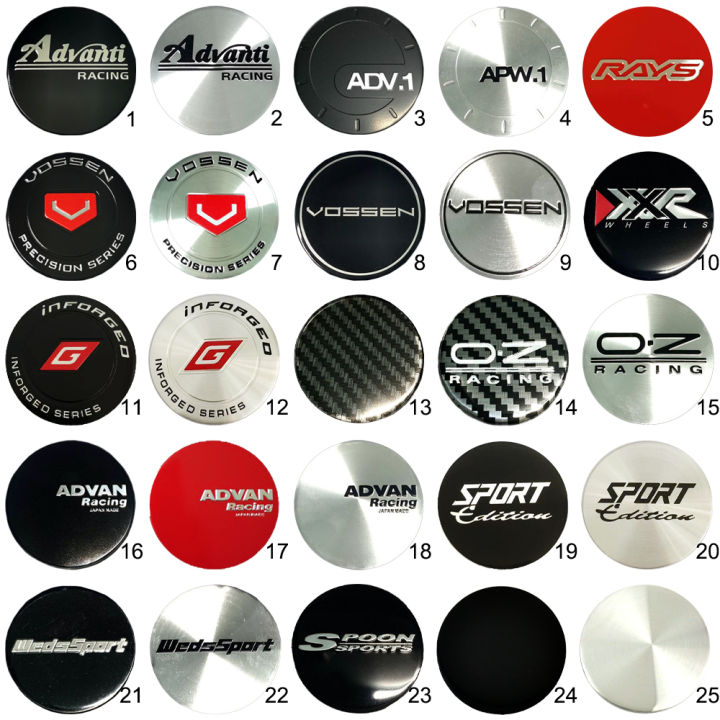 4PC 45MM vossen rays enkei work SSR CAR Wheel Center Cap Emblem Sticker | Lazada