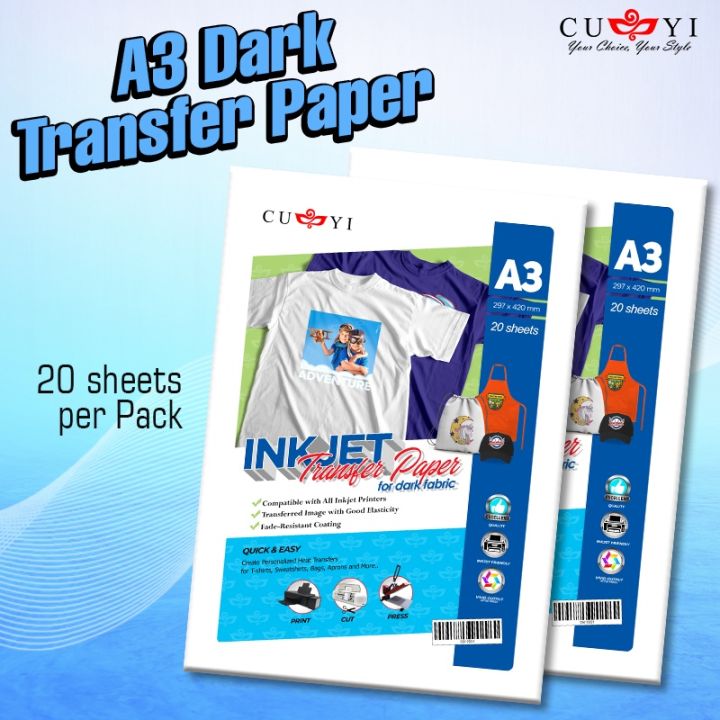 MP00 Cuyi A3 A4 Size Dark Transfer Paper 20 Sheets | Lazada PH