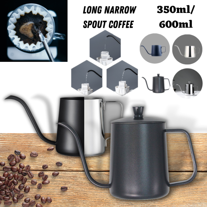 [Ready Stock] 350ml/600ml 304 Stainless Steel Long Narrow Spout Coffee ...