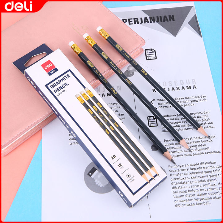 Deli 12Pcs 2B High Quality Popular Writing And Painting Pencil Color ...