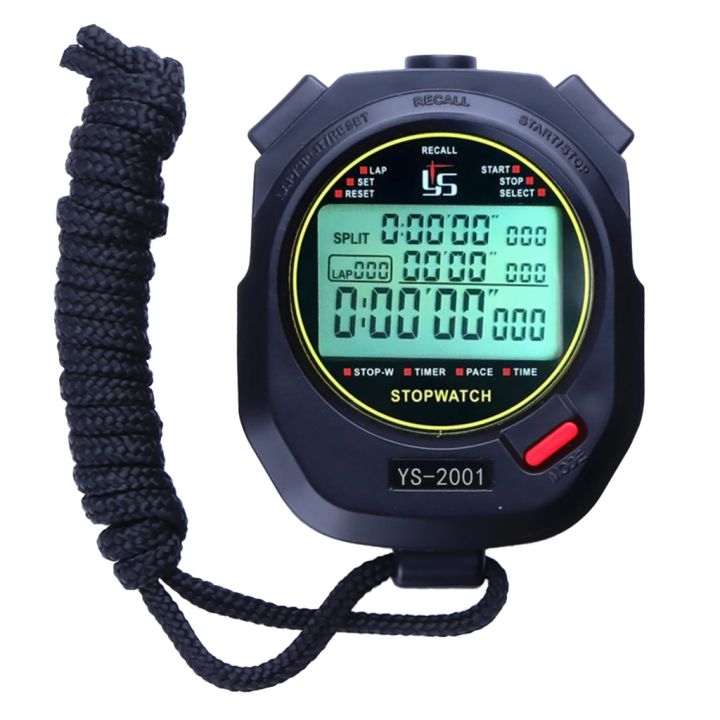 Stopwatch Sport Timer Lap Split Stopwatch with Clock Calendar Alarm ...