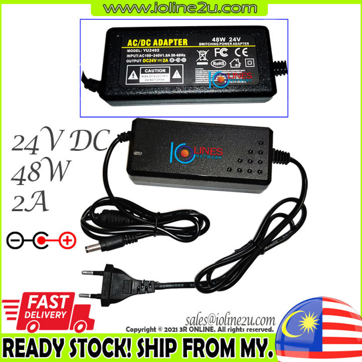 AC to 24V DC 2A 48w Switching Power supply adapter POE desktop ...