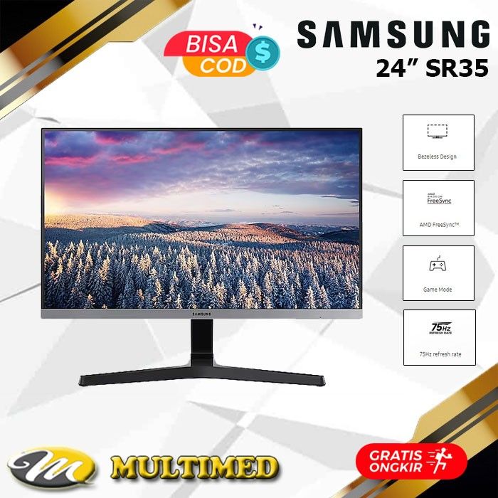 Layar Monitor 24" SR35 75Hz FHD IPS Bezel-less with Dual Interface ...