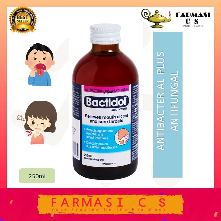 Bactidol Mouthwash Antibacterial plus Antifungal 250ml EXP:11/2027 ...