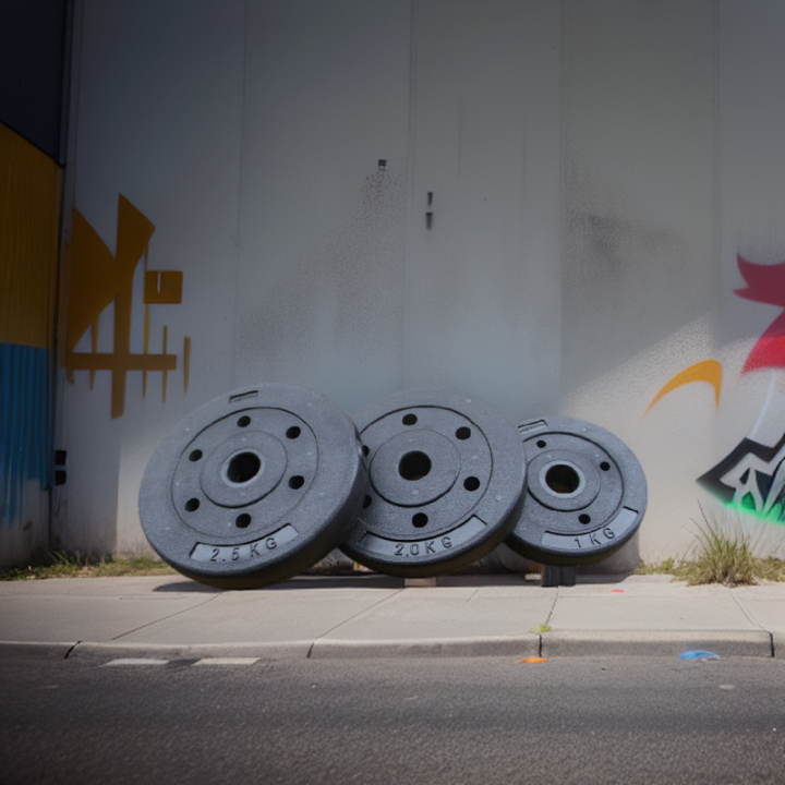 Dumbbell Slices, Black, Cement Core, Rubber Shell | Lazada PH