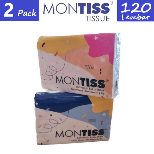 ISI 2 & 1 Pack - Tisu MONTISS Softpack Facial Tissue 2ply 120 Sheet/50 ...