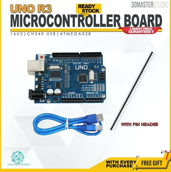 Arduino Uno Rev3 R3 Compatible Atmega328 16u2 Ch340 Usb Lazada