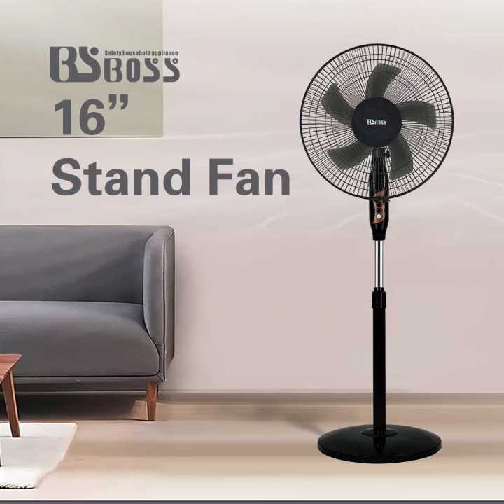 BSBOSS 16 inch Stand Fan Floor Fan 3 Speed Mode 5 blades Kipas Berdiri ...