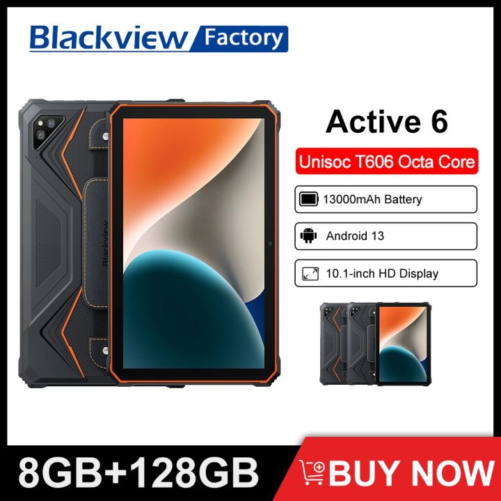 【Official shop】Blackview Active 6 10.1-inch UNISOC Tiger T606 Octa-core 8+128GB 13000mAh Tough ...