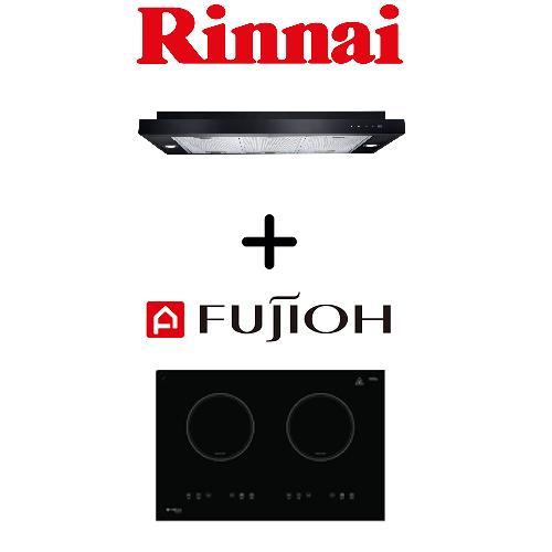 RINNAI RH-S329-PBR 90CM SLIMLINE HOOD WITH TOUCH CONTROL + FUJIOH FH-ID5120 65CM 2 ZONE ...