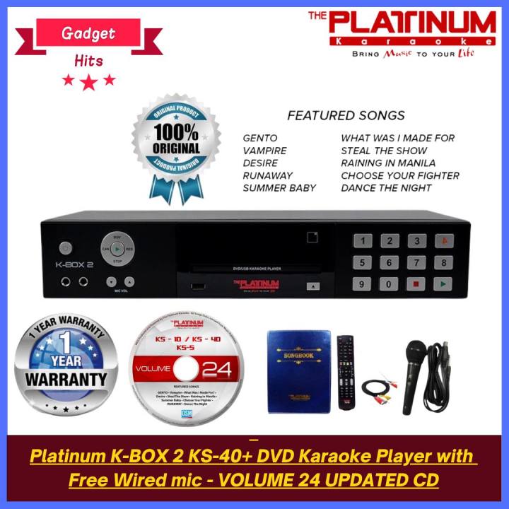 Platinum K-BOX 2 KS-40+ DVD Karaoke Player with Free wired Mic - VOLUME 24 UPDATED CD | Lazada PH