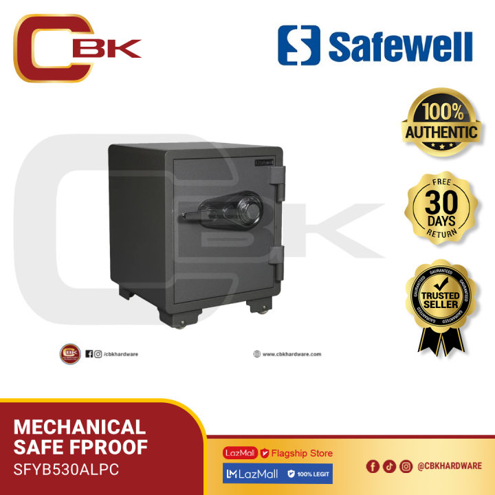 SAFEWELL YB530ALPC Mechanical Fireproof Safe 530x460x470mm Dark Grey ...