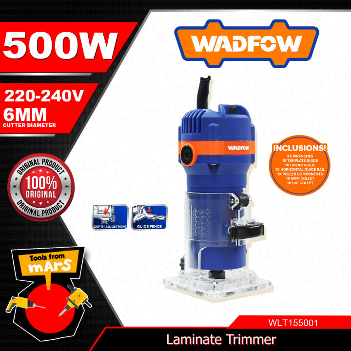 WADFOW 500W Laminate Trimmer Palm Wood Cutter Router Trimmer Electric ...