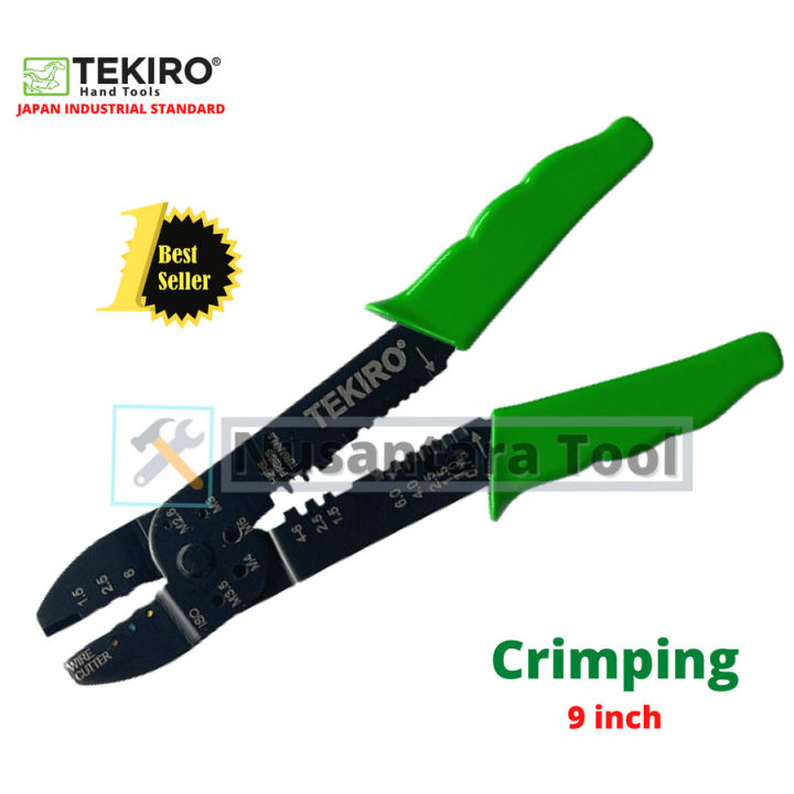 Tang Pemotong / Pengupas Kabel / Deluxe Crimping Tool 9" merk Tekiro ...