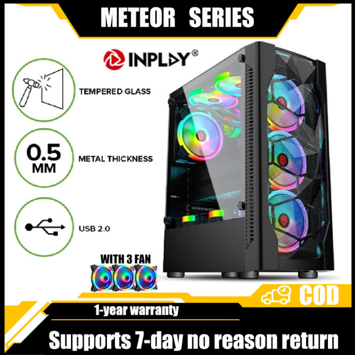 INPLAY PC Case Gaming Computer Case ATX Desktop Case With Tempered ...