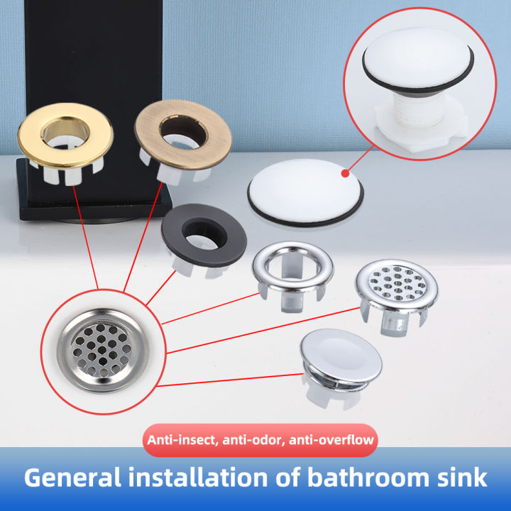 Bathroom Basin Faucet Sink Overflow Cover Brass Six-foot Ring Insert ...