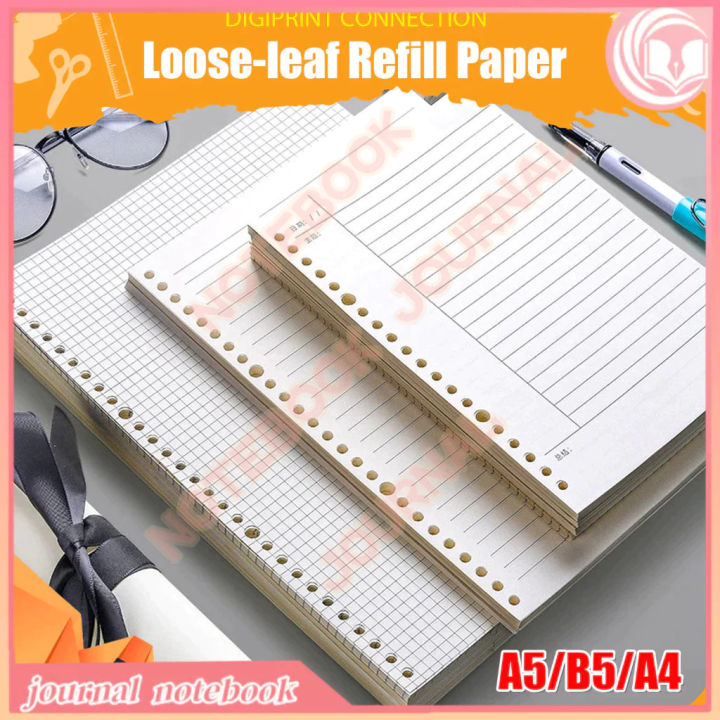 Refill Paper (A5/B5/A4) 60Sheets 20/26/30 Holes Loose-Leaf Notebook ...