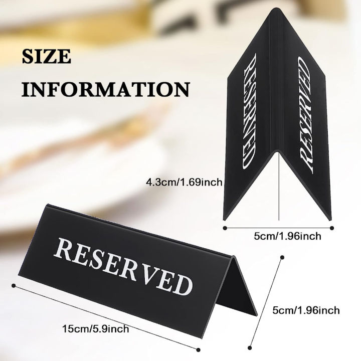 6 Pieces Acrylic Reserved Table Signs, Table Tent Wedding Sign Guest ...