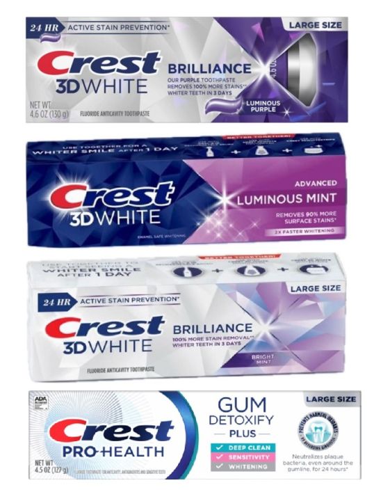 Crest 3D White Advanced Luminous Mint Teeth Whitening Toothpaste, 3.7 ...