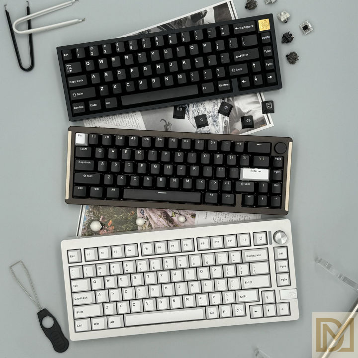 WOB Keycap BOW Keycaps PBT Double Shot Cherry/OEM White on Black Fit ...