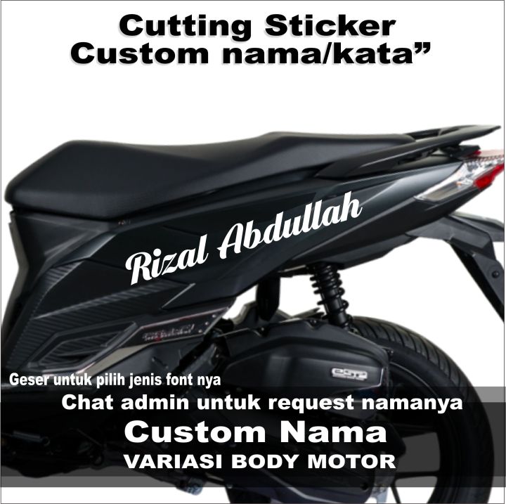 sticker cutting custom nama/kata" variasi body motor | Lazada Indonesia