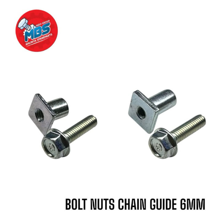 NUTS CHAIN M6 dan baut m6x20 1 set baut baud dan mur bos kotak original ...