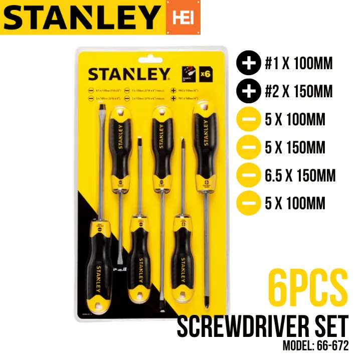 Stanley Cushion Grip ScrewDriver 6 Pcs Set (66-672) | Lazada PH
