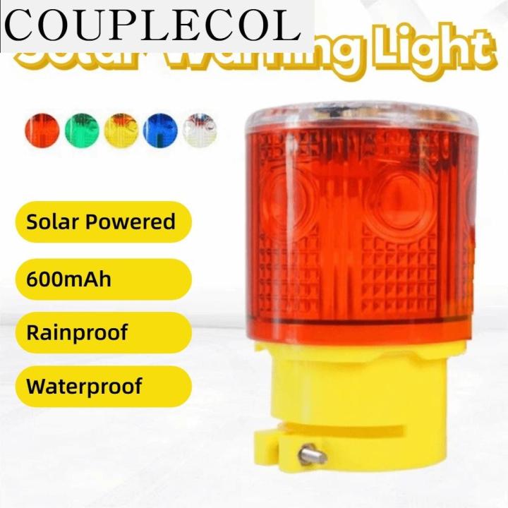 COUPLECOL Solar Powered Solar Traffic Warning Light 3 LED Rain-proof ...