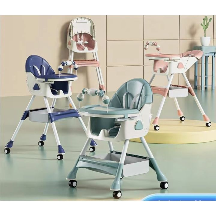[Ready Stock] Child Seat with Wheel Reclinable Foldable Baby Dining ...