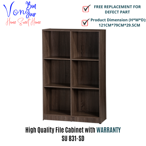Von Bonjour DIY 书橱/收纳橱 6 Compartment File Cabinet/Storage Filing ...